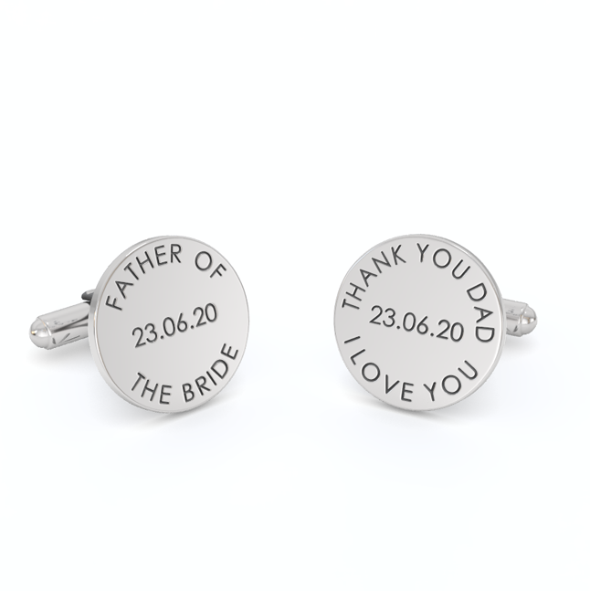 Engraved Circular Cufflink – SueShimmers