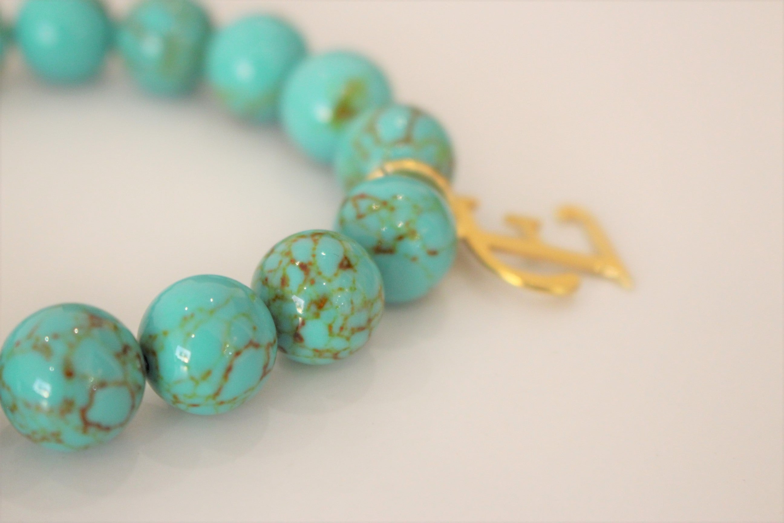 Turquoise and Gold Bracelet – SueShimmers