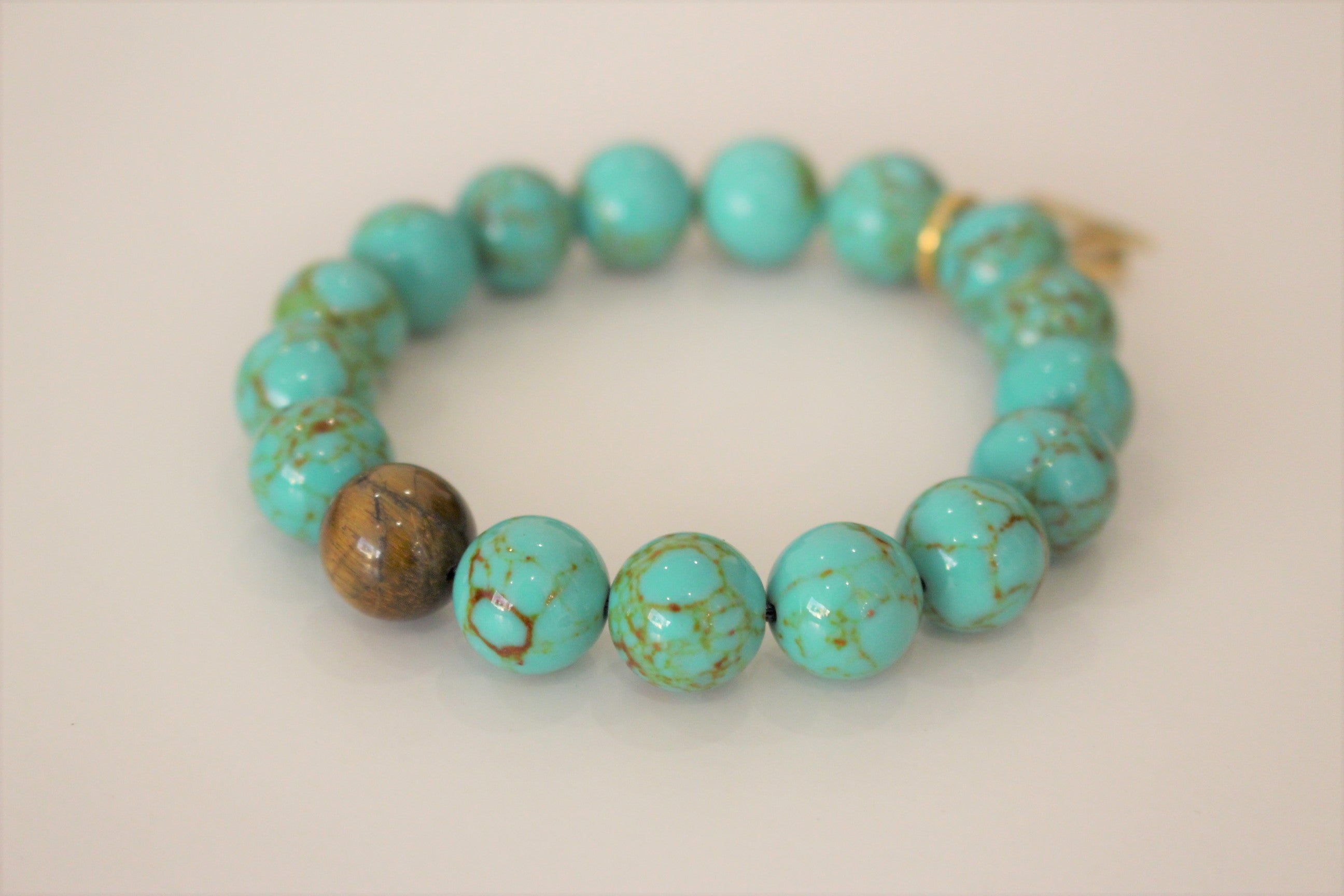 Turquoise and Gold Bracelet – SueShimmers