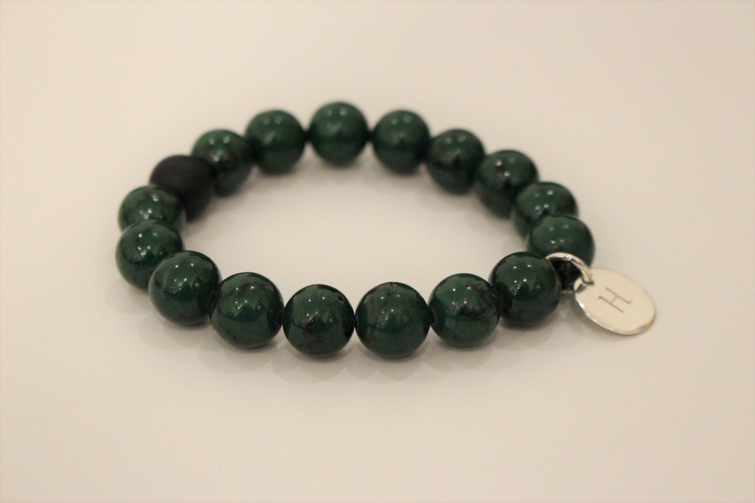 Jade and Silver Initial Bracelet – SueShimmers